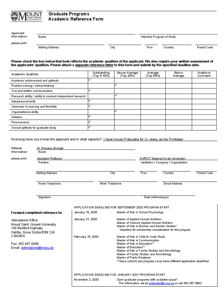 Academic Reference Form | PDF | Cognition | Communication
