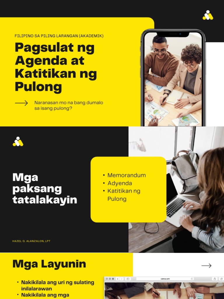 Pagsulat NG Agenda | PDF