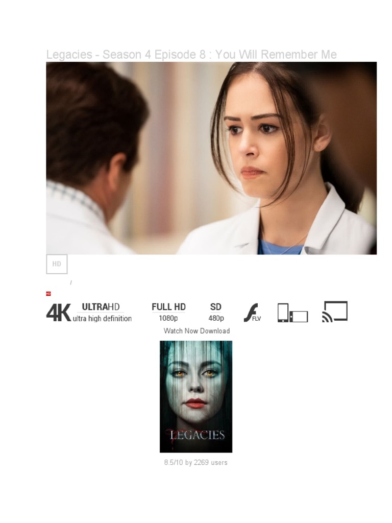 Legacies - Season 4 Episode 8: You Will Remember Me: Watch Now Download ...
