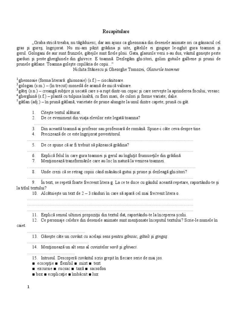 Recapitulare | PDF