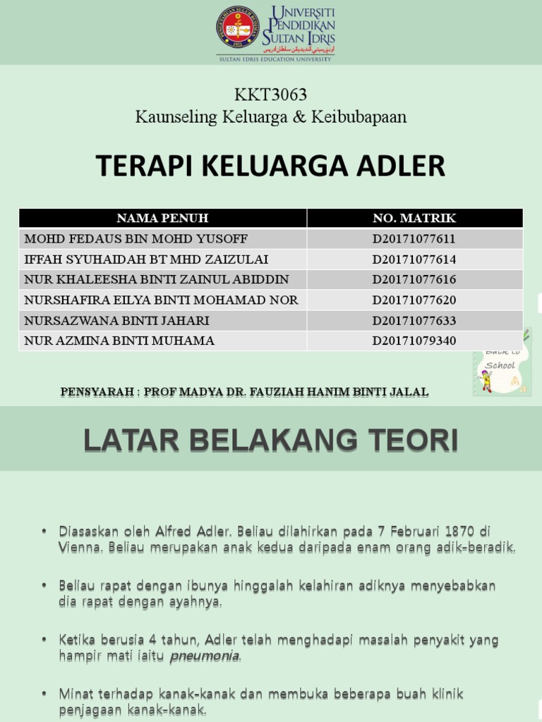 Terapi Keluarga Adler | PDF | Kesehatan Holistik | Gaya Hidup