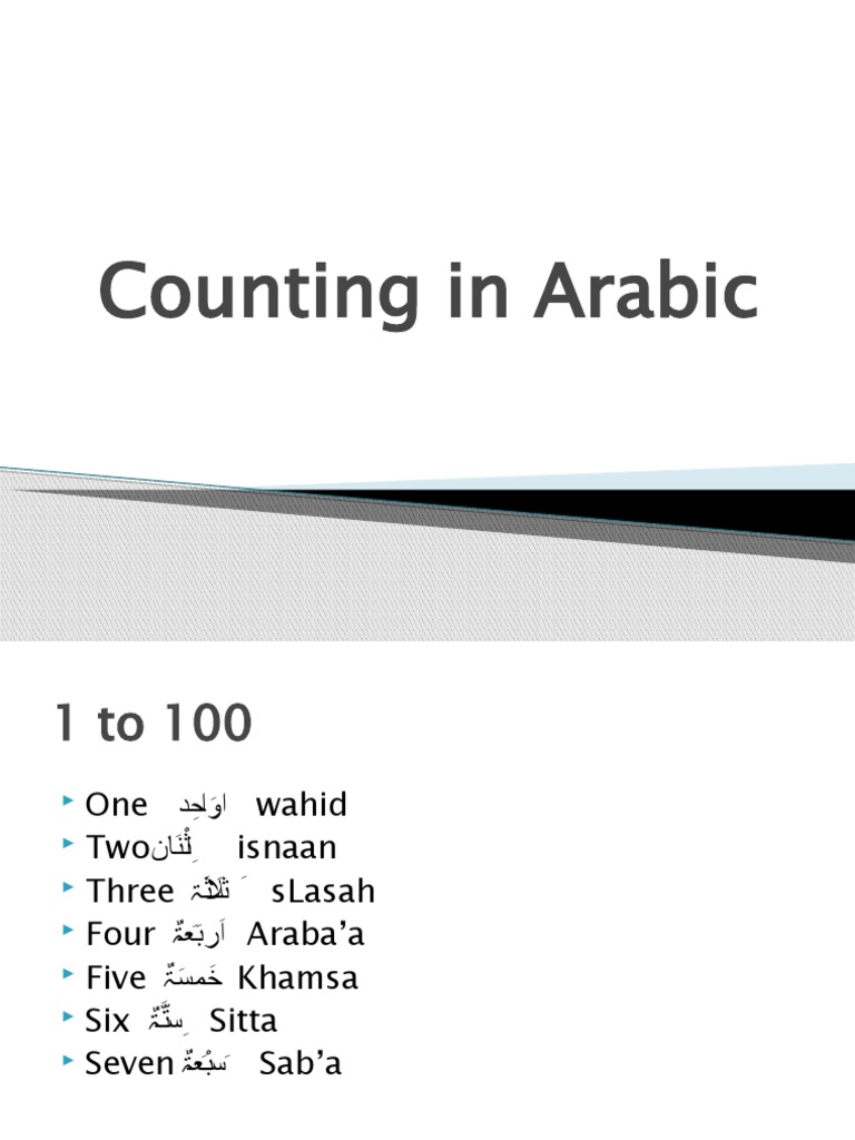 Counting in Arabic | PDF
