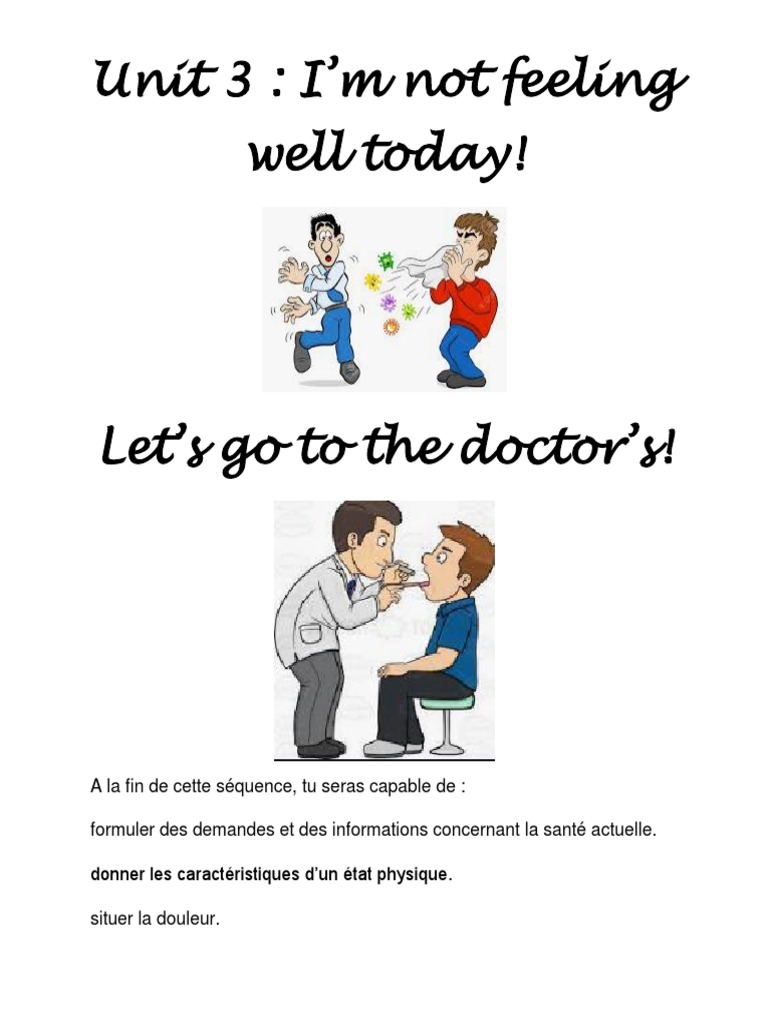 Unit 3 - I'm Not Feeling Well | PDF | Diseases And Disorders | Clinical ...