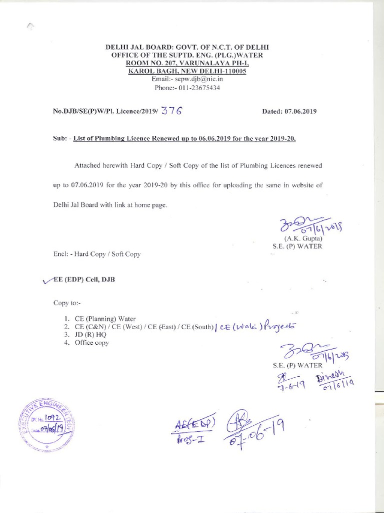 List of Plumbing Licence Renewal | PDF