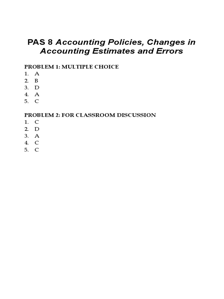 Sol Man - Pas 8 Accounting Policies, Changes in Accounting Estimates ...