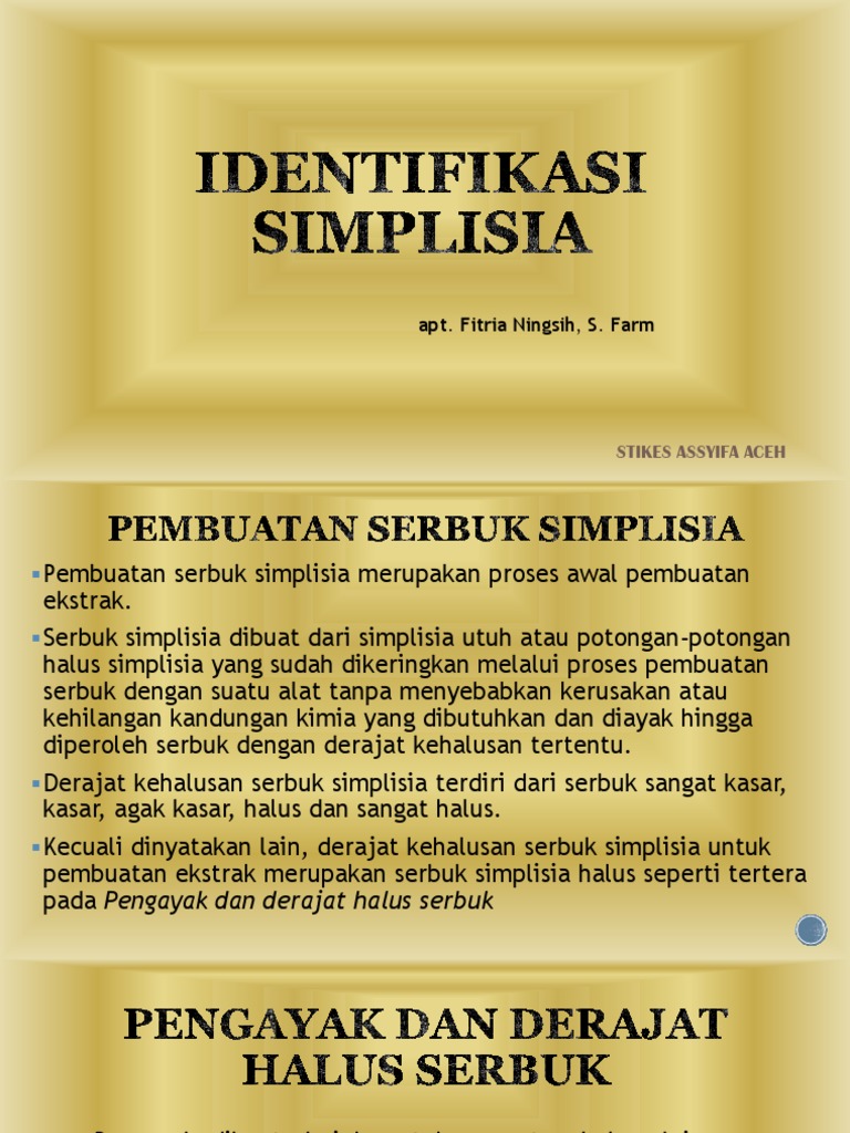 6-7 Identifikasi Simplisia | PDF