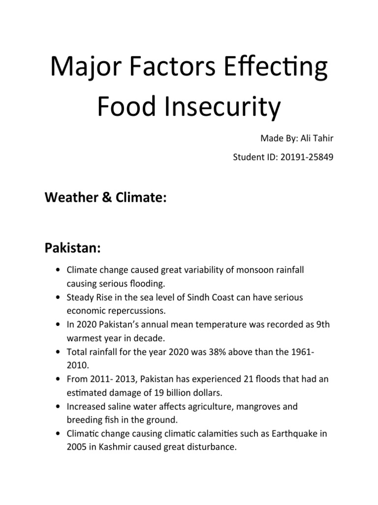Impact of Climate on Food Insecurity | PDF | Social Science ...