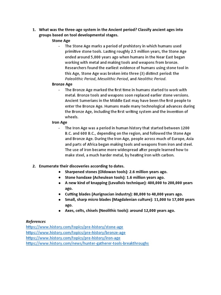 Three-Age System in Ancient Period | Download Free PDF | Stone Age ...