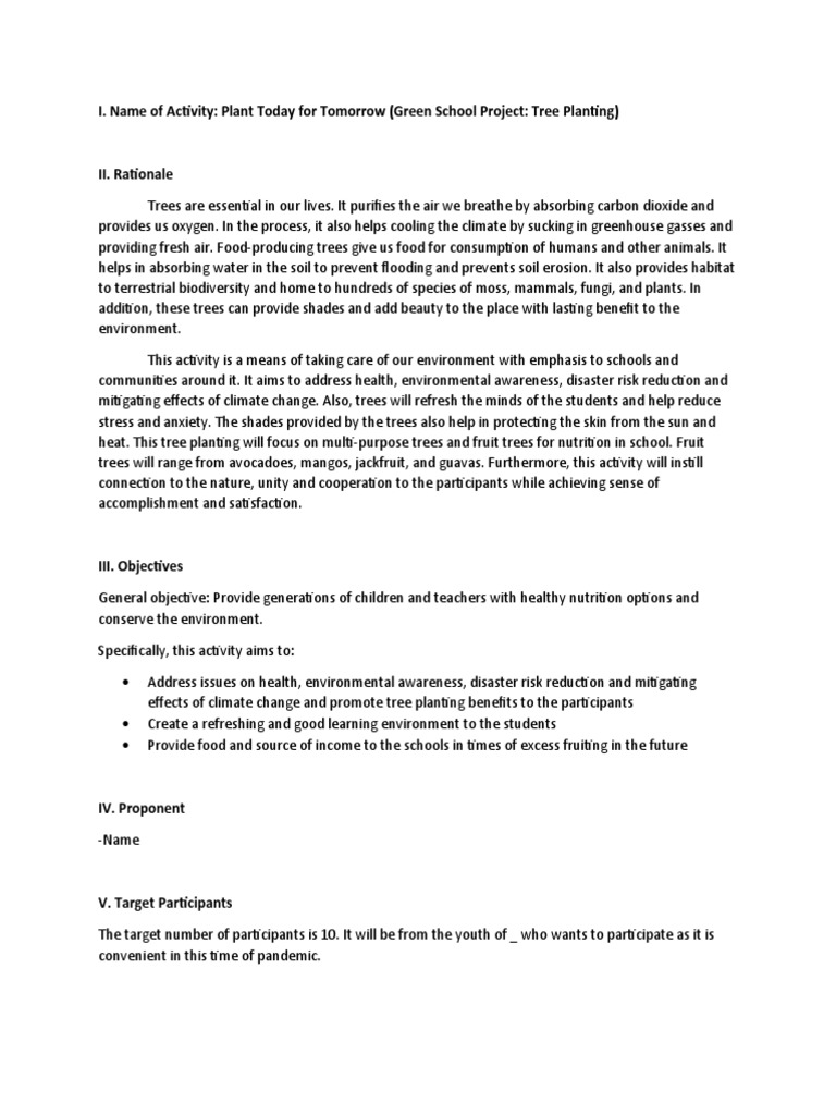 CWTS Tree Planting Project Proposal | PDF | Plants | Trees