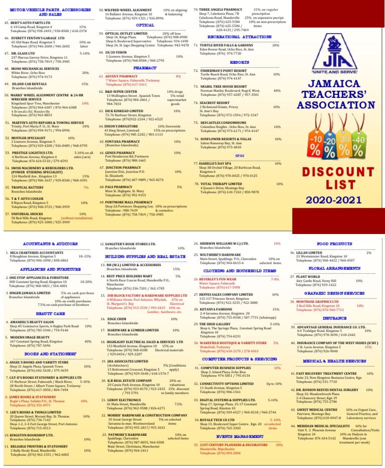 Discount List 2020-2021 | PDF