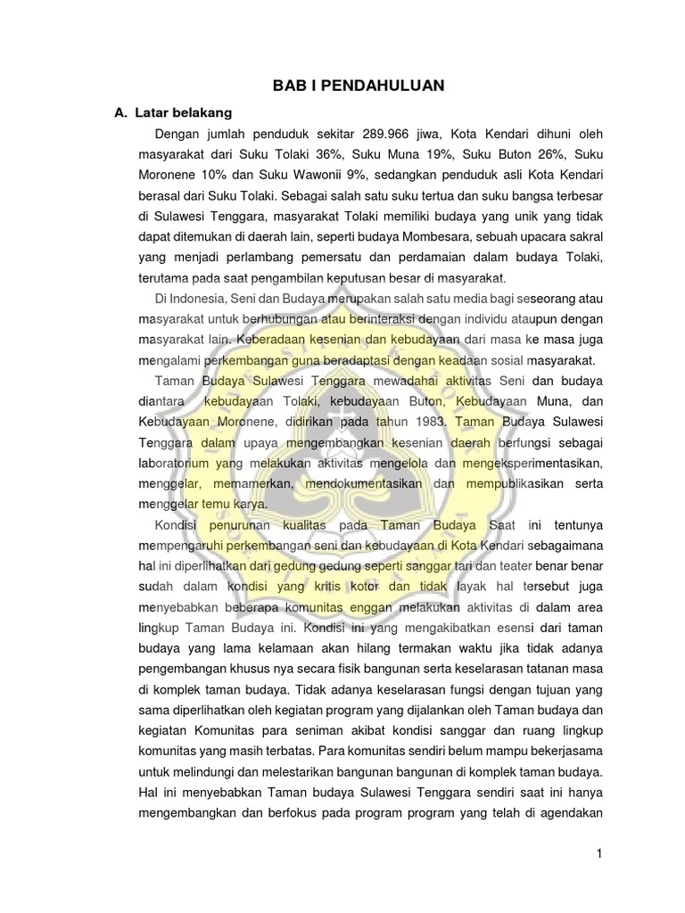 Redesain Taman Budaya Kendari | PDF