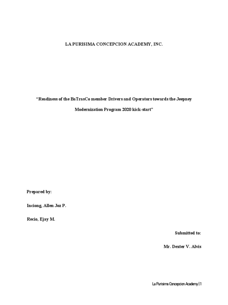 Readiness of The BaTrasCo Member Drivers and Operators Towards The ...