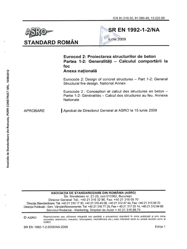SR en 1992 1-2-2006 NA 2009 Proiectare Structuri de Beton | PDF