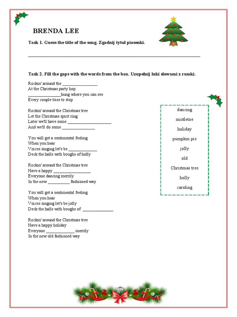 Rockin Around The Christmas Tree Christmas Activit Activities With ...