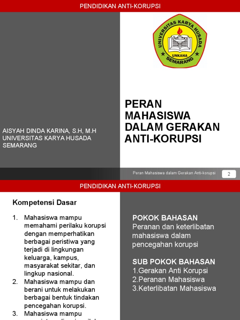 Peran Mahasiswa dalam Anti-Korupsi | PDF