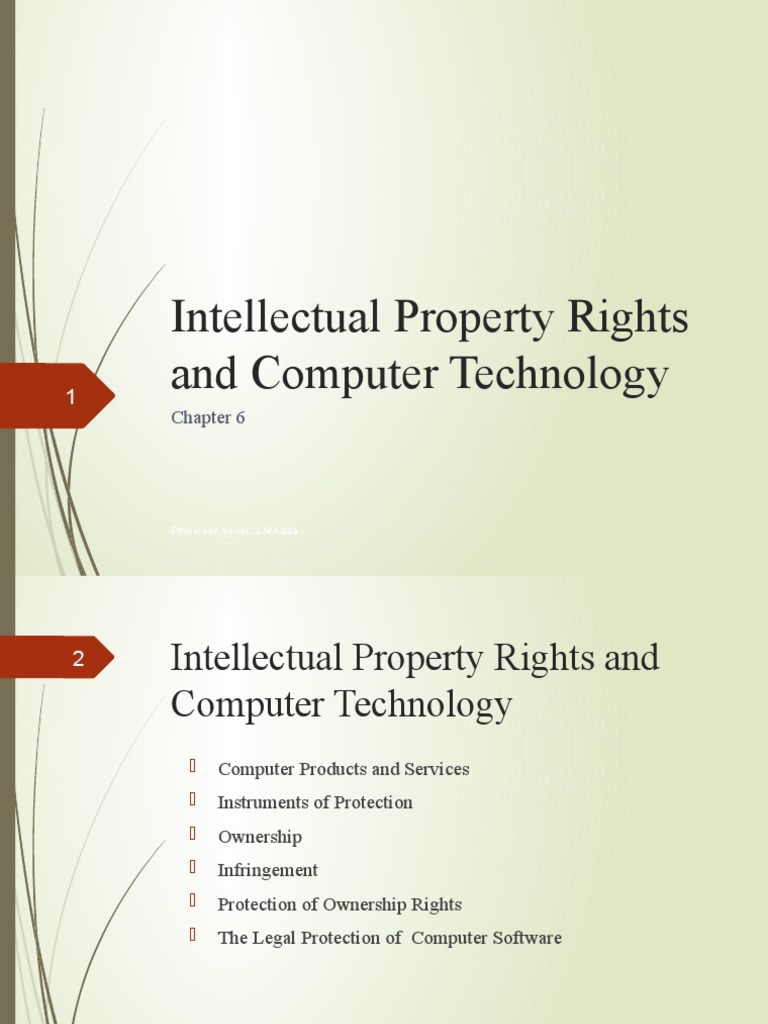 Intellectual Property Rights and Computer Technology: Ethical and ...