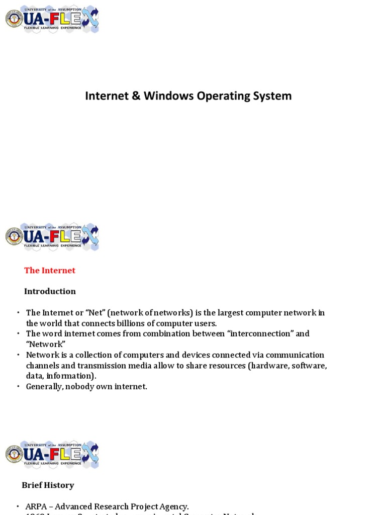 Internet & Windows Operating System | PDF | Microsoft Windows | World ...