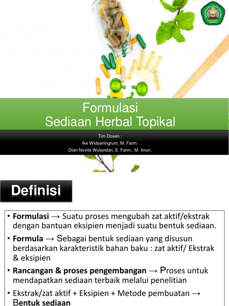Karakteristik Formulasi Topikal Herbal | PDF