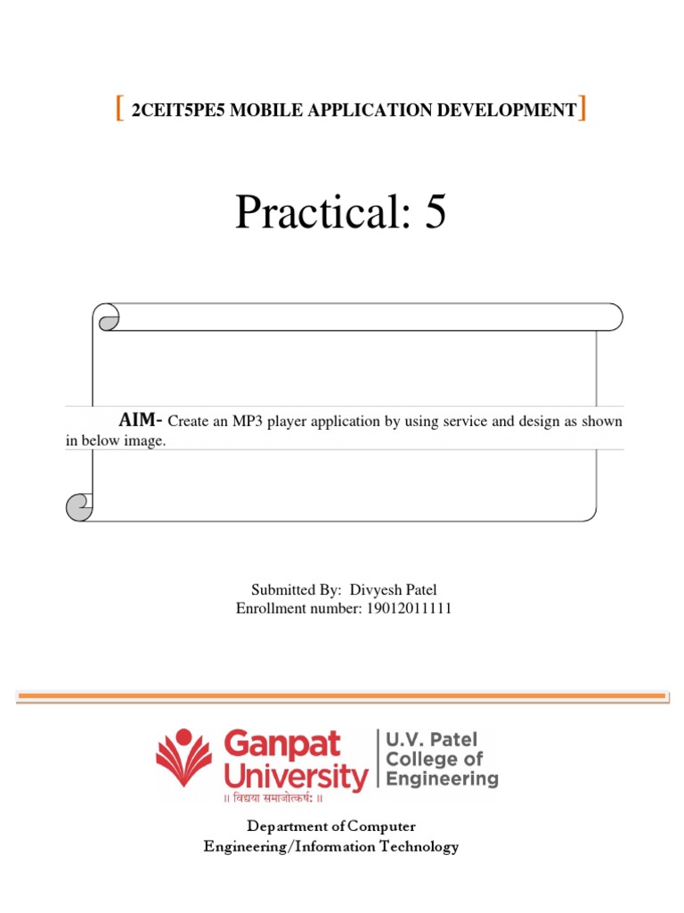 Divyesh Patel - Practical-5 - MAD | PDF | Android (Operating System) | Application Software