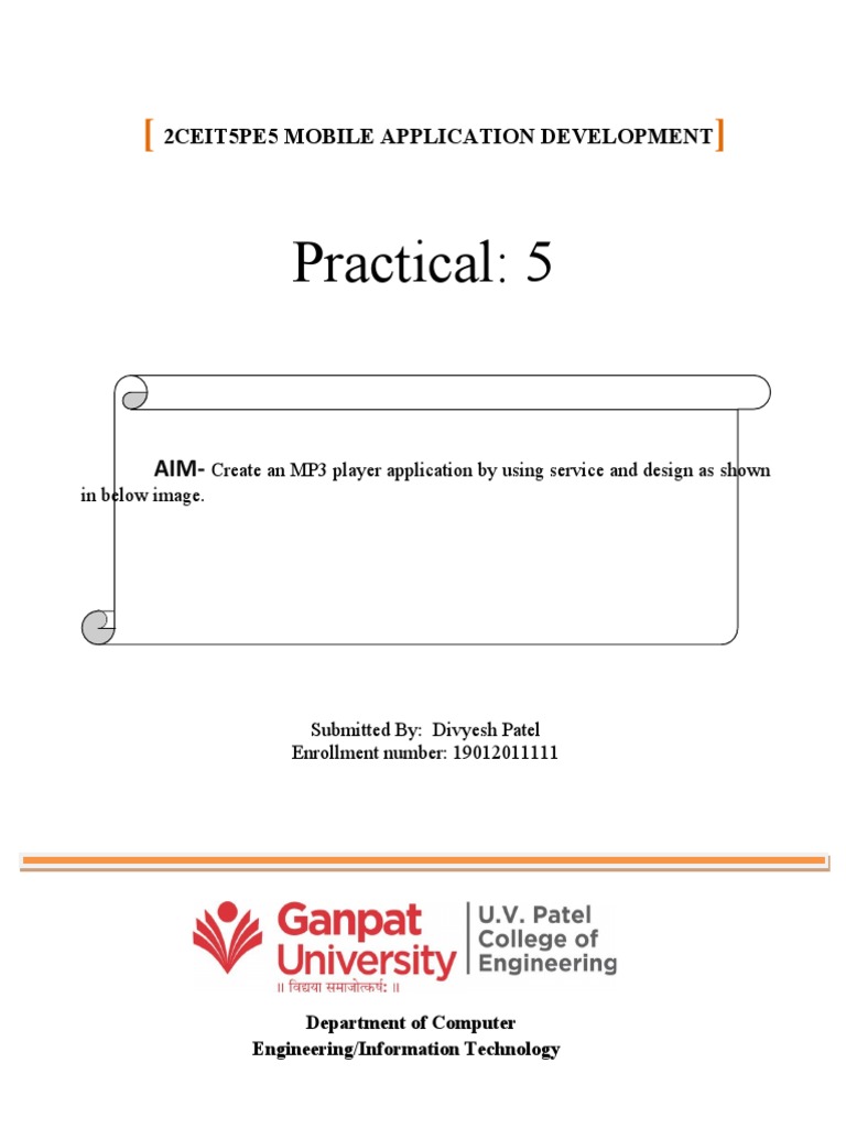 Divyesh Patel Practical-5 MAD | PDF | Android (Operating System) | Application Software