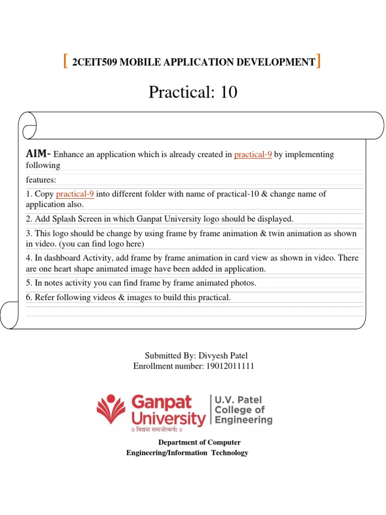 Divyesh Patel - Practical-10 - MAD | PDF | Android (Operating System) | Video