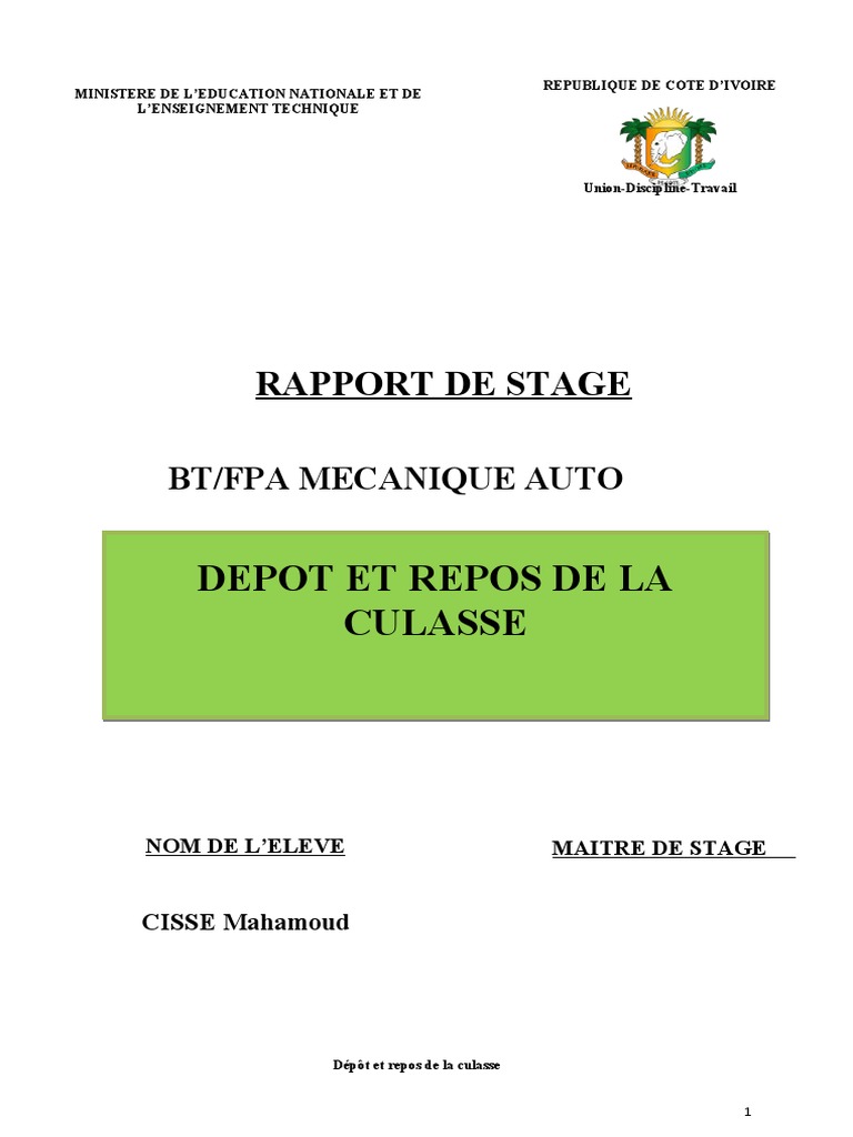 Rapport de Stage 3BT | PDF | Vis de fixation | Ingénierie mécanique