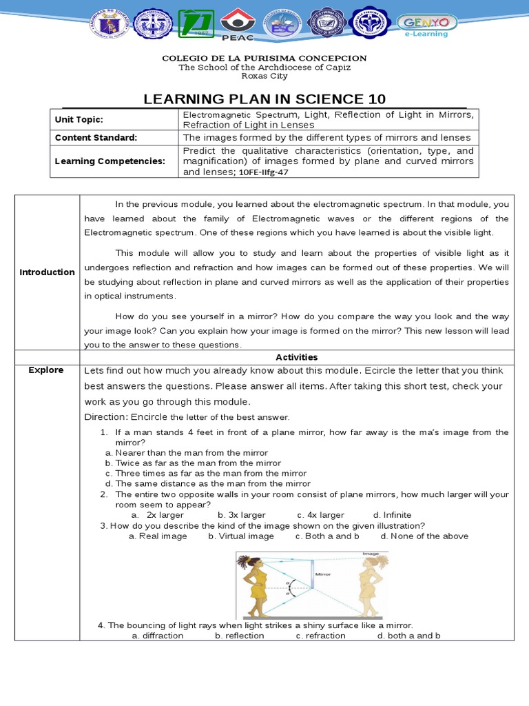 Learning Plan in Science 10: Unit Topic: Content Standard: Learning ...