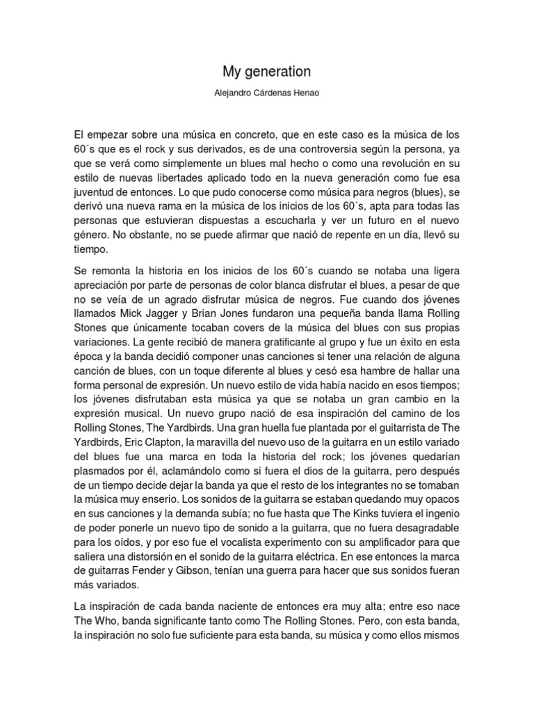 My Generation | PDF | Los Rolling Stones | La música rock