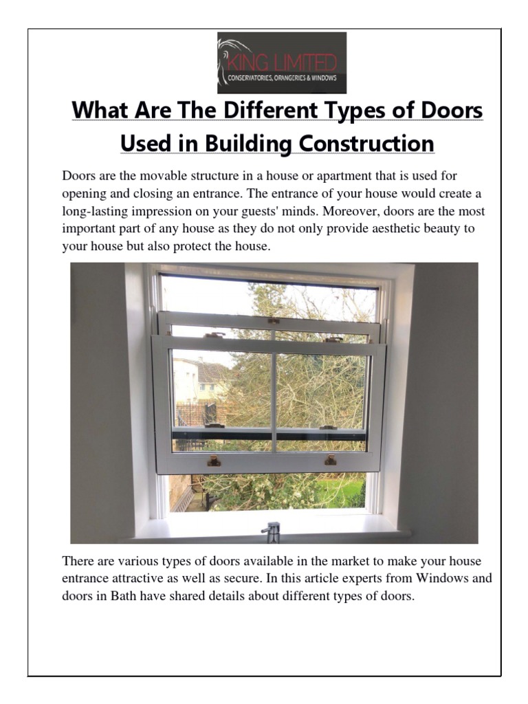 What Are The Different Types of Doors Used in Building Construction ...