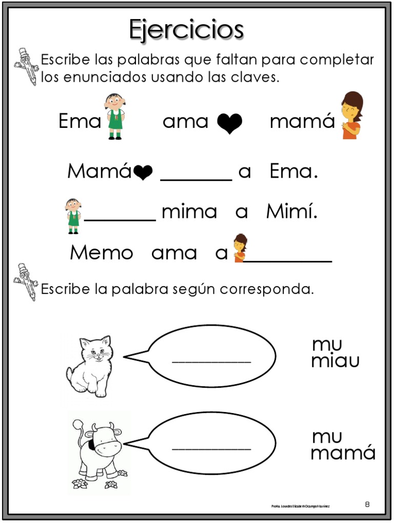 Ema Ama Mamá Mamá - A Ema. - Mima A Mimí. Memo Ama A | PDF