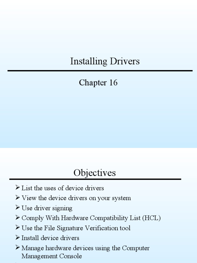 Installing Device Drivers Guide | PDF | Device Driver | Operating System