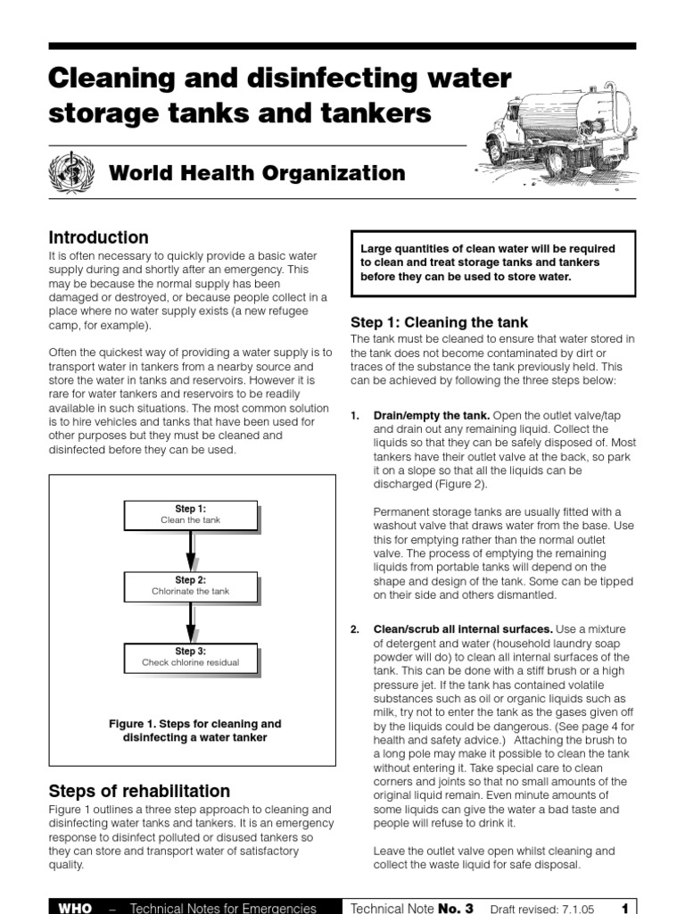 Disinfecting Tanks | PDF | Home & Garden