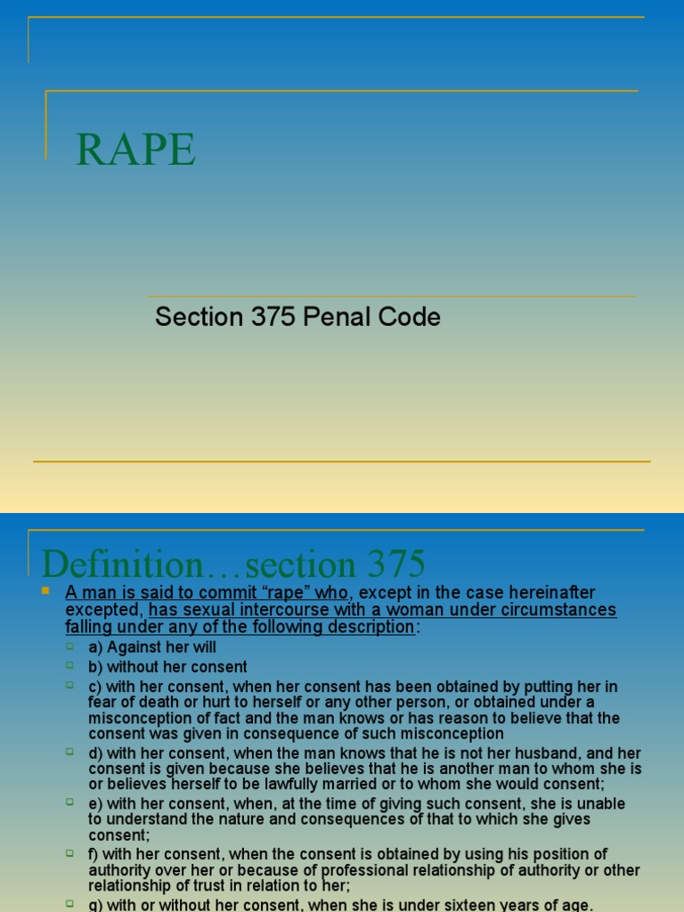 Understanding Indian Law on Rape: A Comprehensive Overview of Section ...