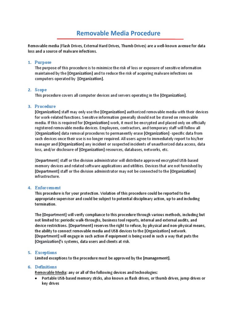 Minimizing Data Loss and Malware Risks Through a Removable Media ...