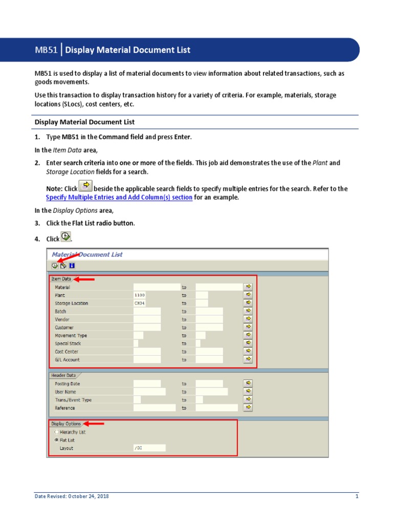 Display Material Document List | PDF | Microsoft Excel | Software ...