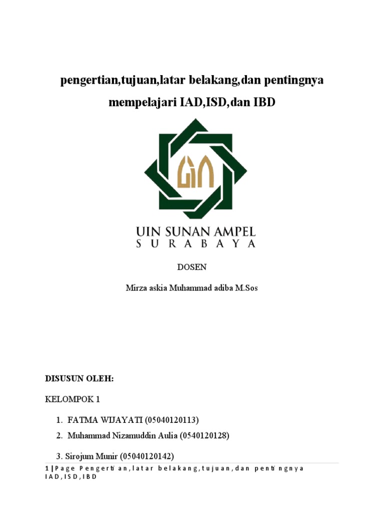 Makalah IAD ISD IBD Kelompok 1 | PDF