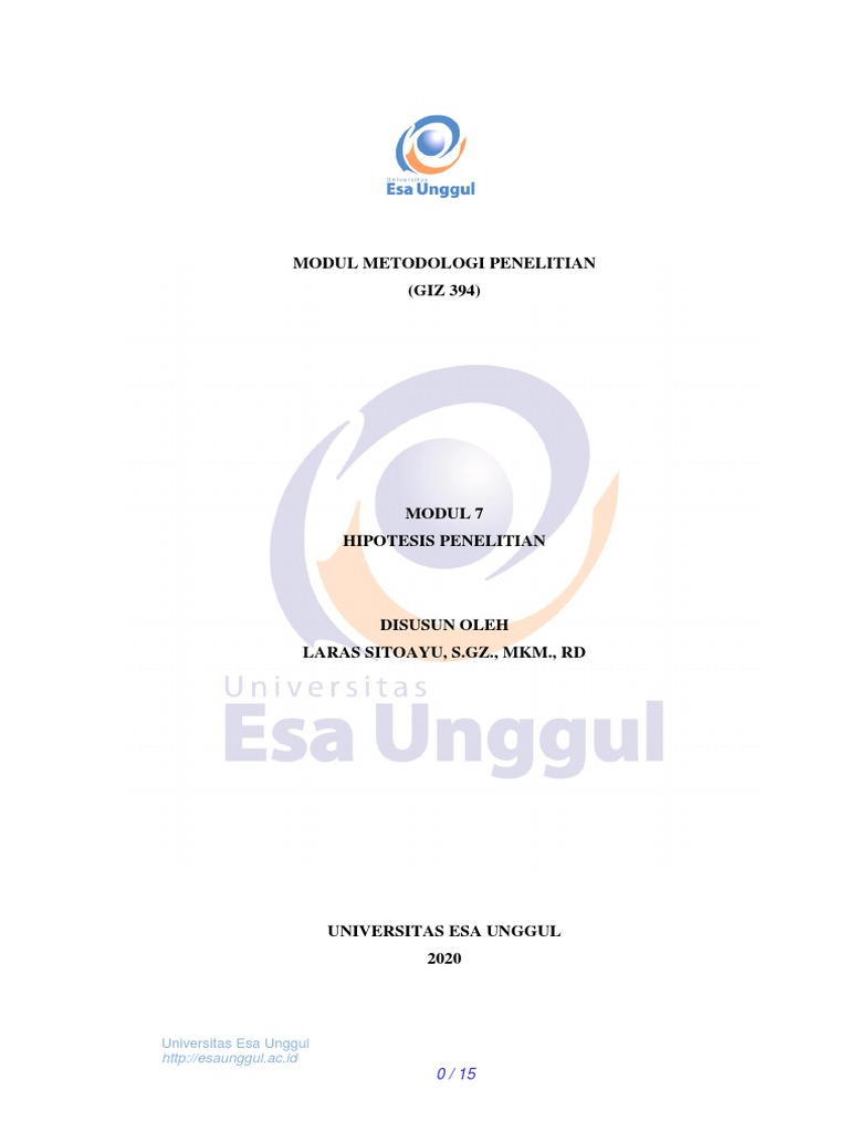 Modul Pertemuan 7 Metodologi Penelitian | PDF