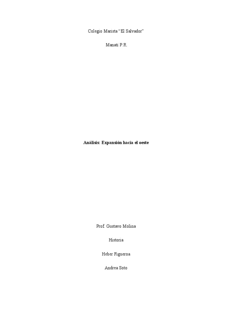 La Expansion Hacia El Oeste | PDF | Los Estados Unidos | Esclavitud