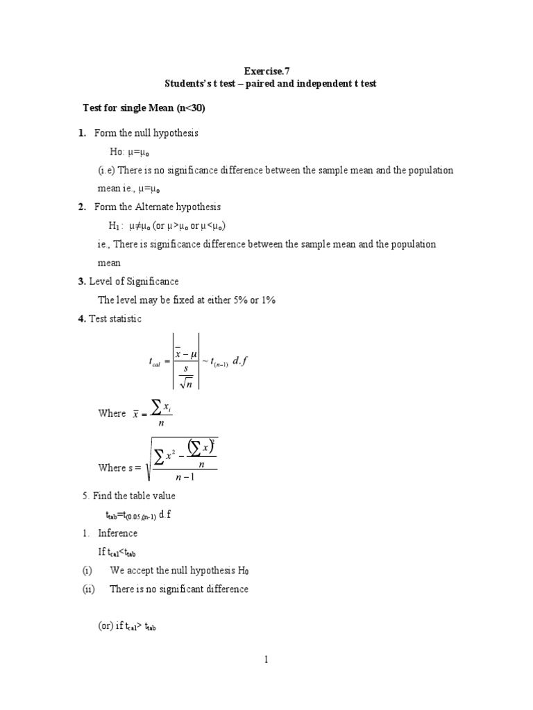 Practice T-Test (12 Sample) | PDF | Student's T Test | Statistical ...