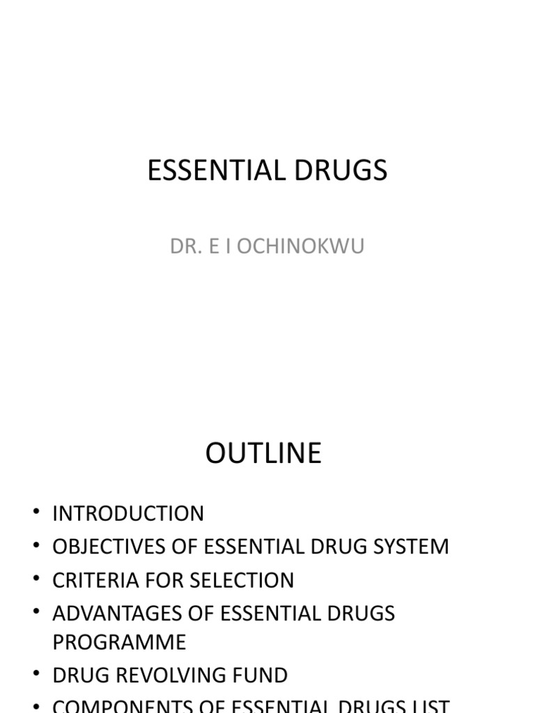Essential Drugs | PDF | Health Care | Drugs