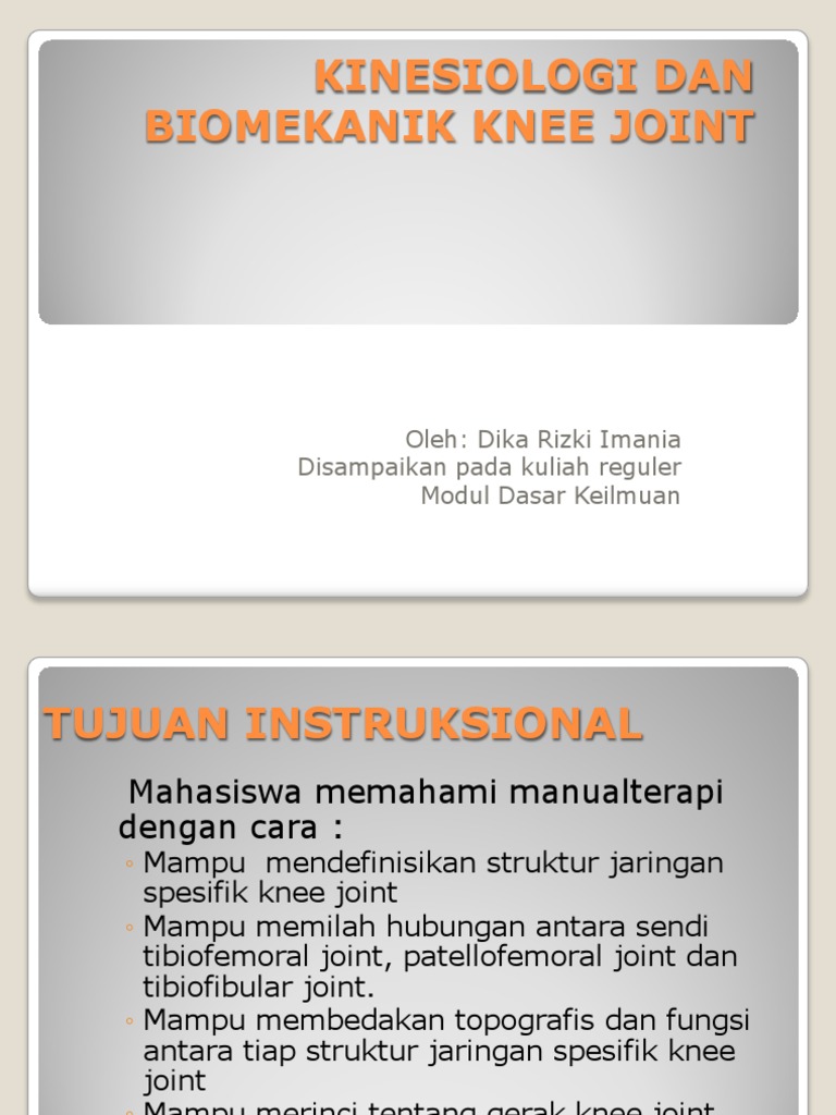 Kinesiologi dan Biomekanika Sendi Lutut | PDF