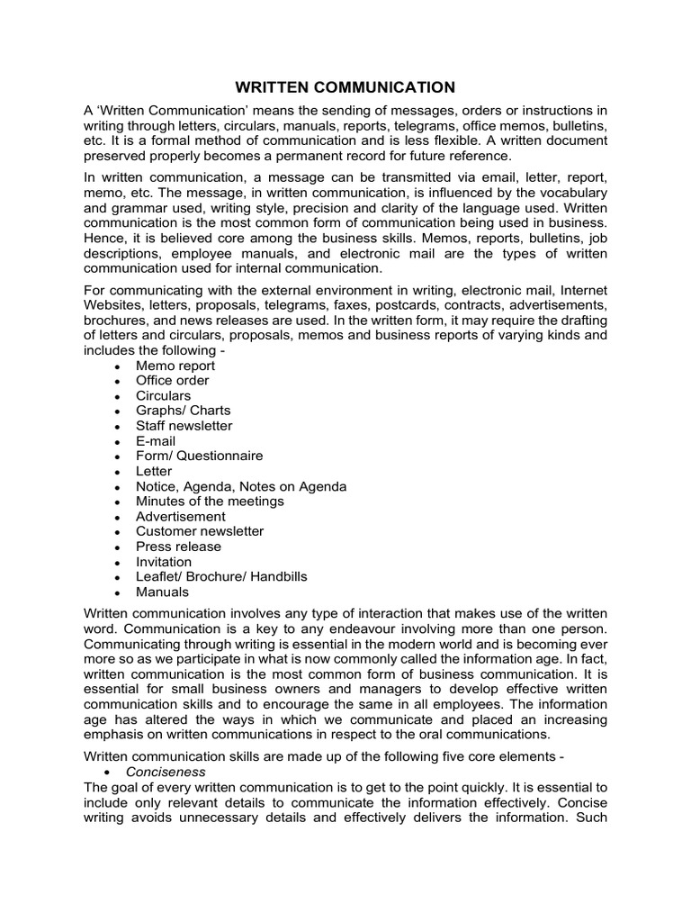 Understanding Written Communication | PDF