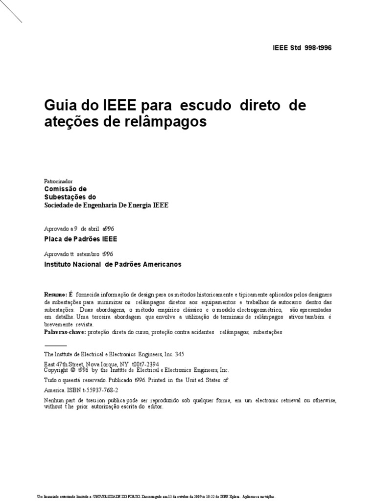 IEEE STD 998 - Traduzida | PDF | Trovão | Natureza