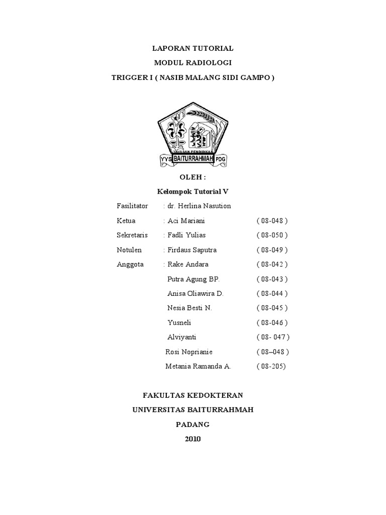 Laporan Tutorial V Radiologi TRG 1 | PDF