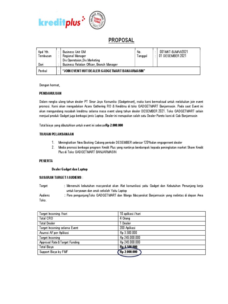 Proposal Materi Event | PDF