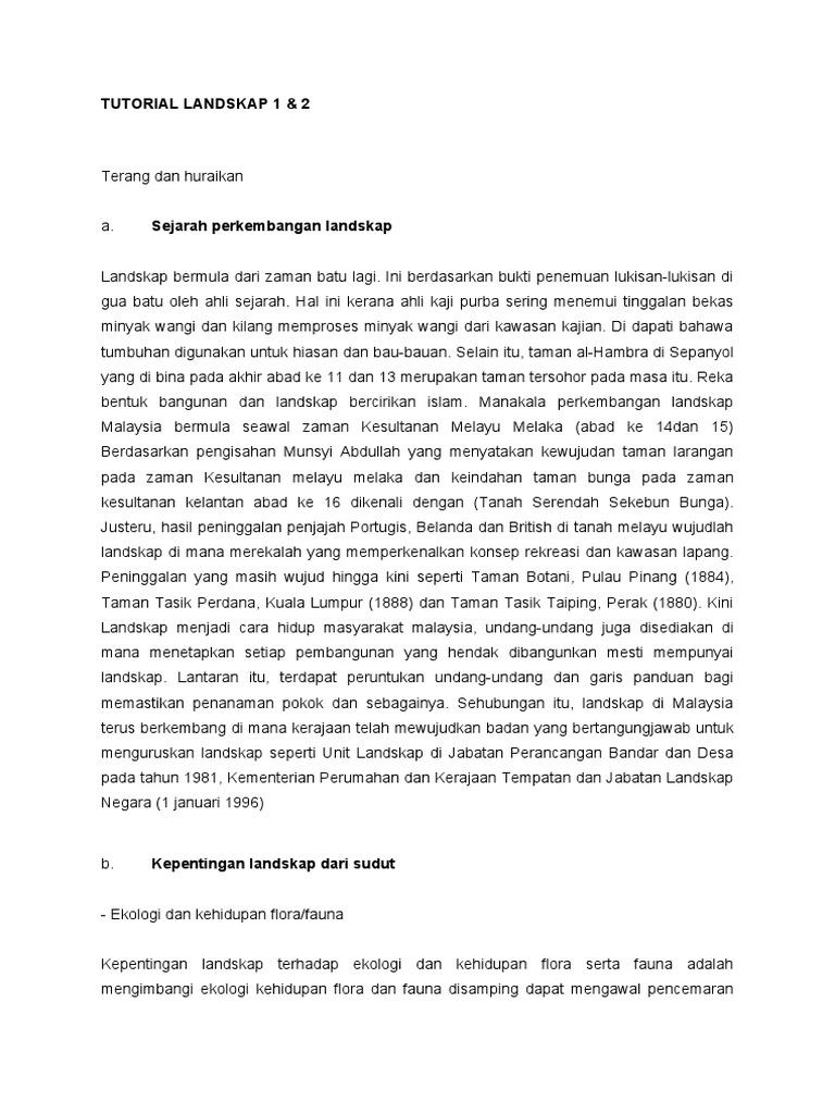 Tutorial 1 & 2 | PDF | Ilmu Sosial | Griya & Taman