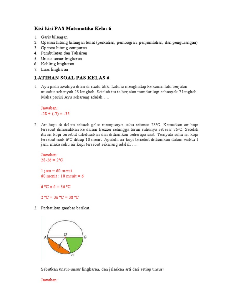 Latihan Pas Matematika 6 | PDF | Metode & Bahan Ajar | Griya & Taman