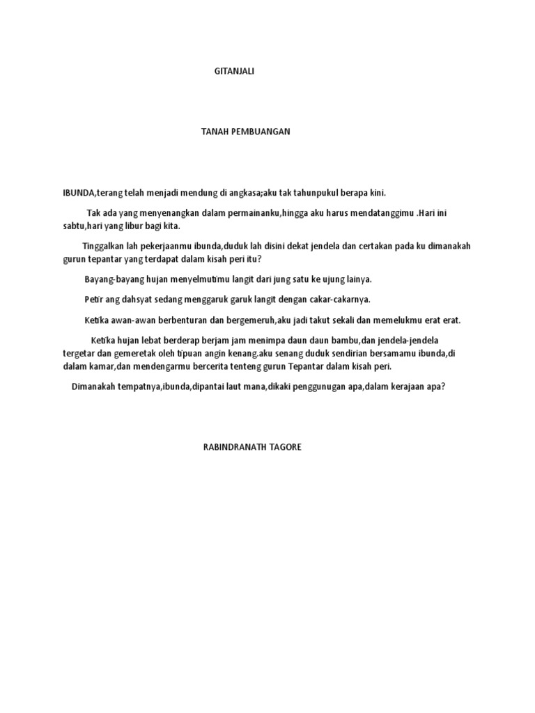 GITANJALI | PDF | Puisi