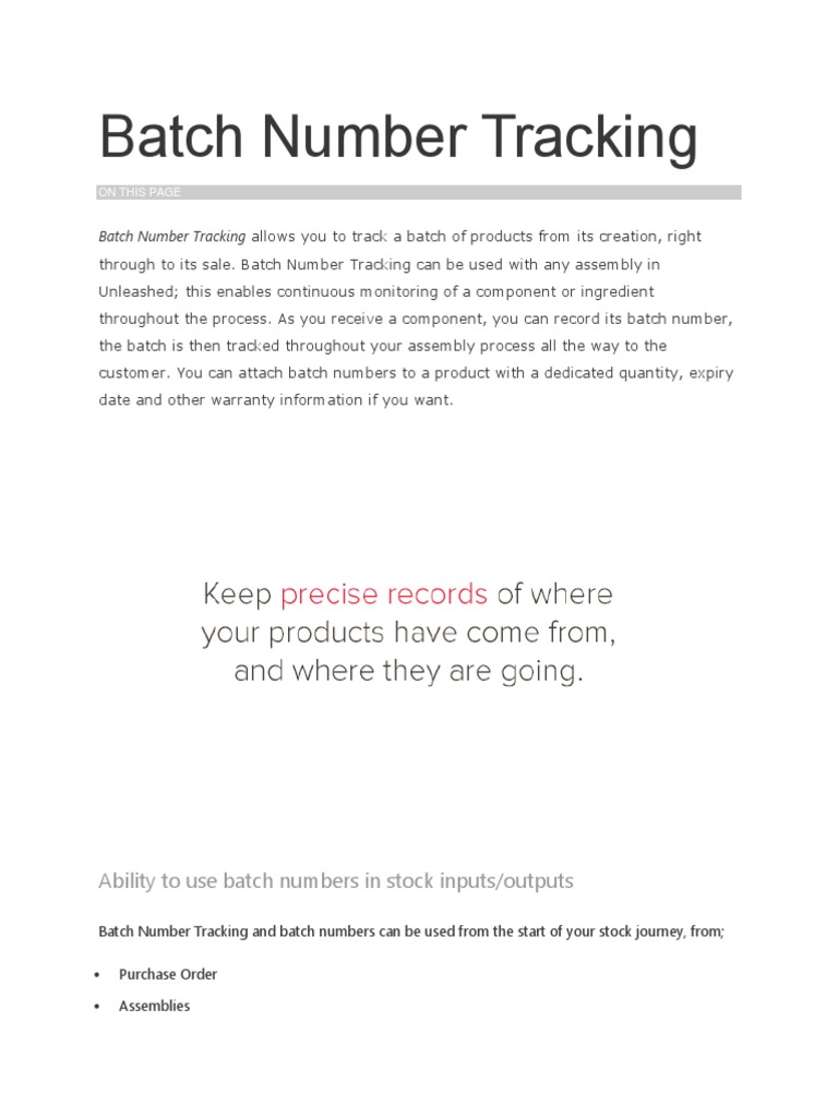 Batch Number Tracking | PDF | Barcode | Qr Code