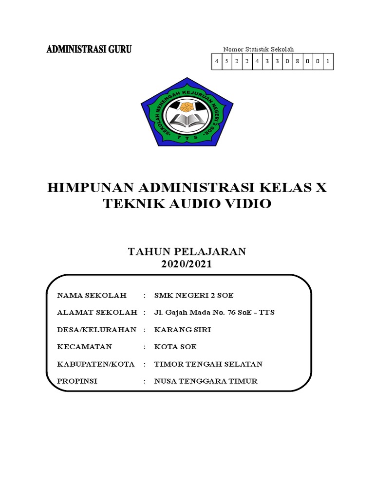 BUKU HIMPUNAN ADM KLS SMK Negeri 2 SoE | PDF